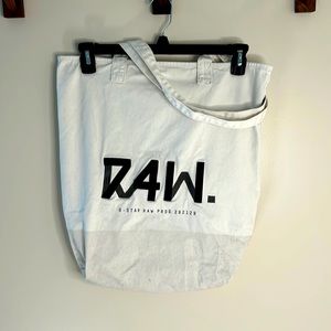 G-Star | Bags | Gstar Raw Logo Tote 7x2 Canvas Off White With ...